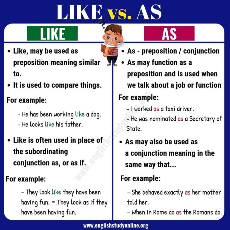 Like or As: The Complete Grammar Guide to Using Them Correctly ...